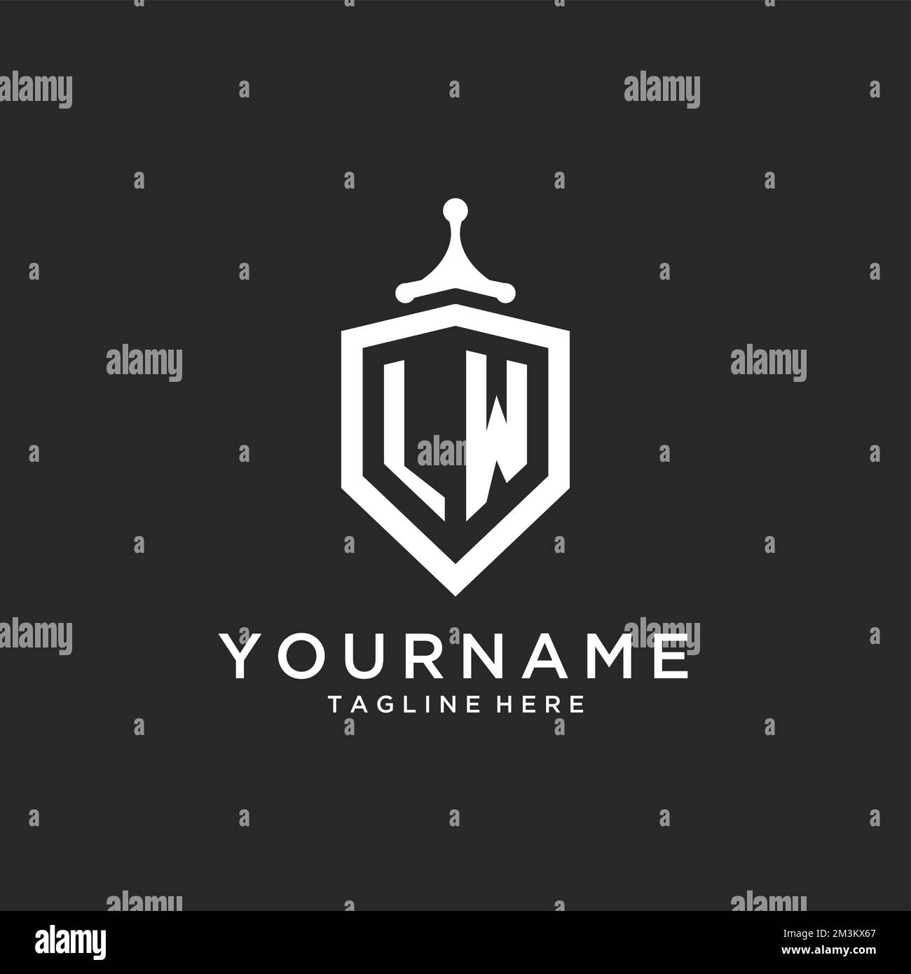 LW monogram logo initial with shield guard shape design ideas Stock ... LW monogram logo initial with shield guard shape design ideas Stock ...