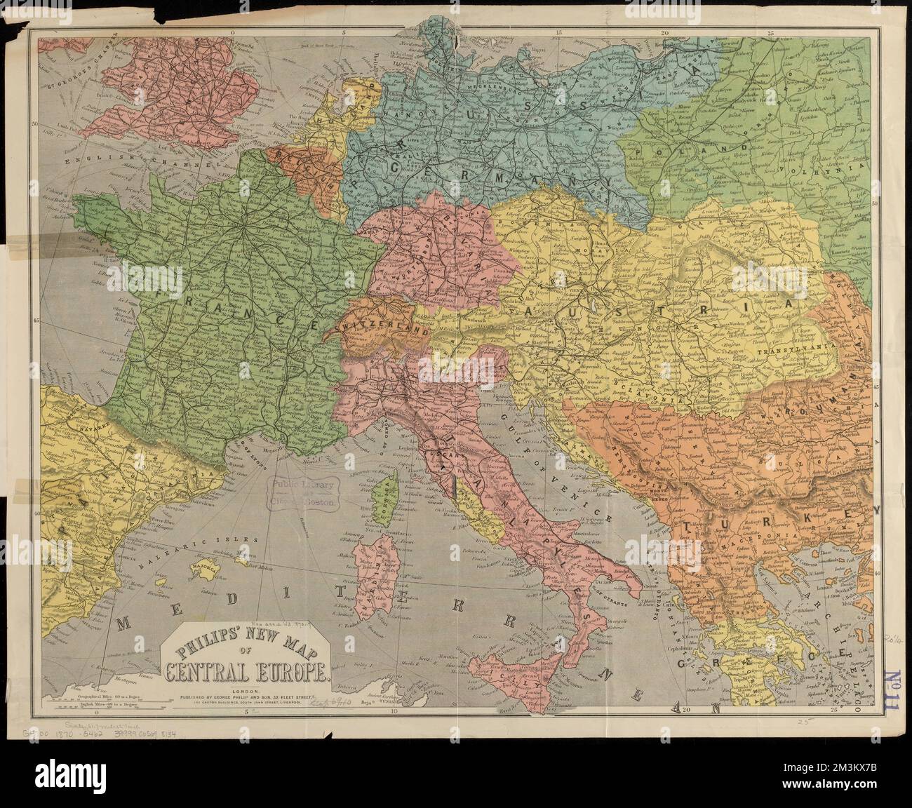 Philips' new map of Central Europe , Europe, Maps Norman B. Leventhal ...