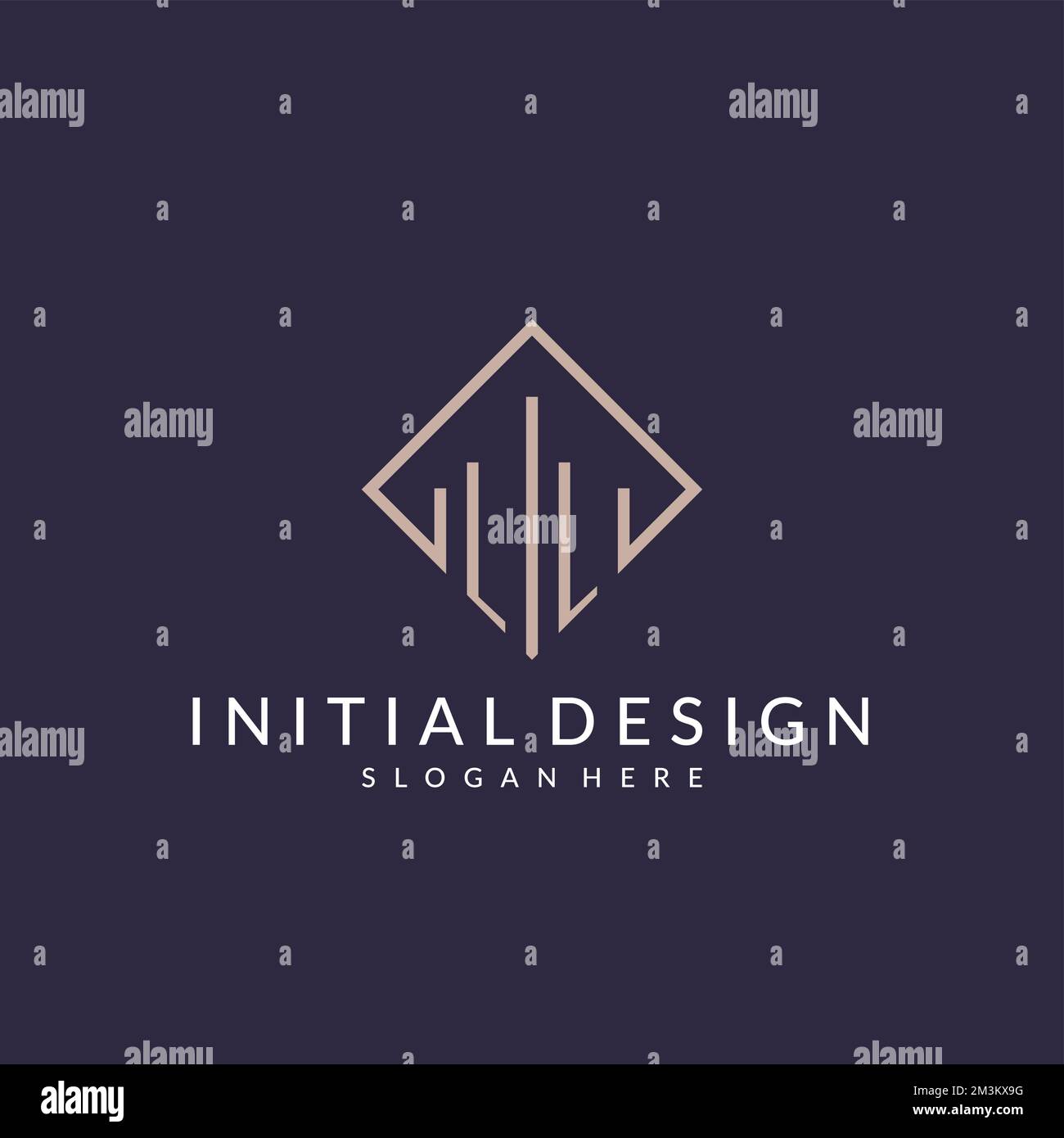 LL initial monogram logo with rectangle style design ideas Stock Vector ...