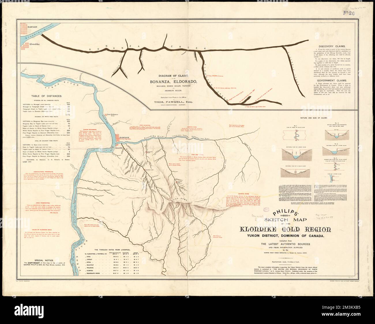 Philips' sketch map of the Klondike gold region, Yukon district ...