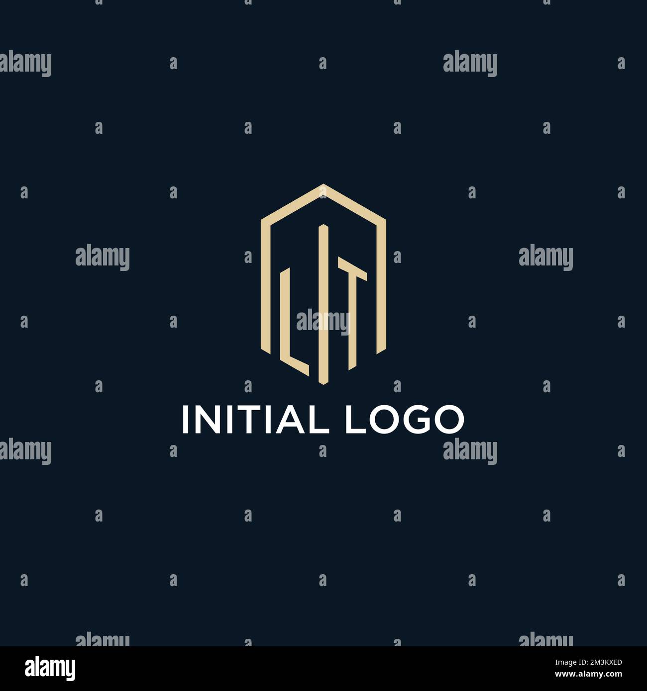 LT initial monogram logo with hexagonal shape style, real estate logo ...