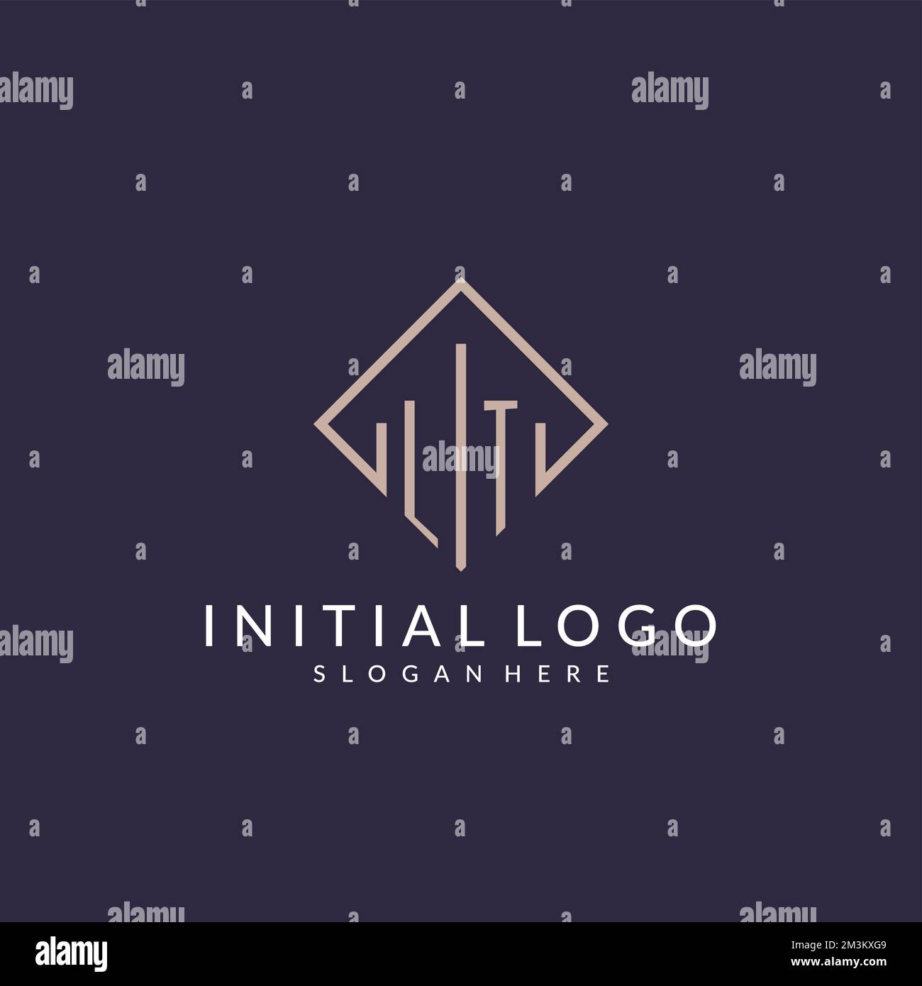 LT initial monogram logo with rectangle style design ideas Stock Vector ...