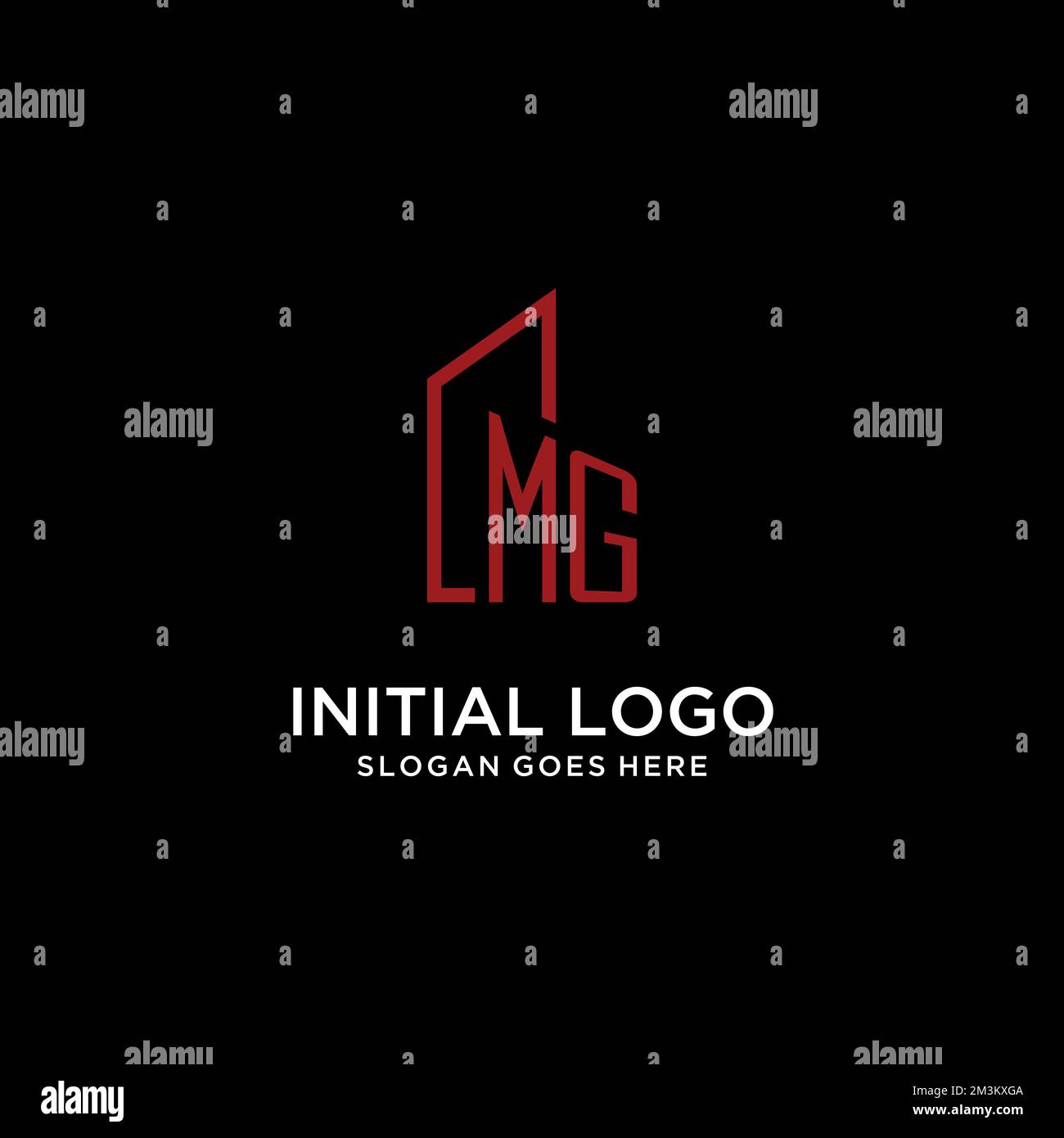 MG initial monogram with building logo design ideas Stock Vector Image ...