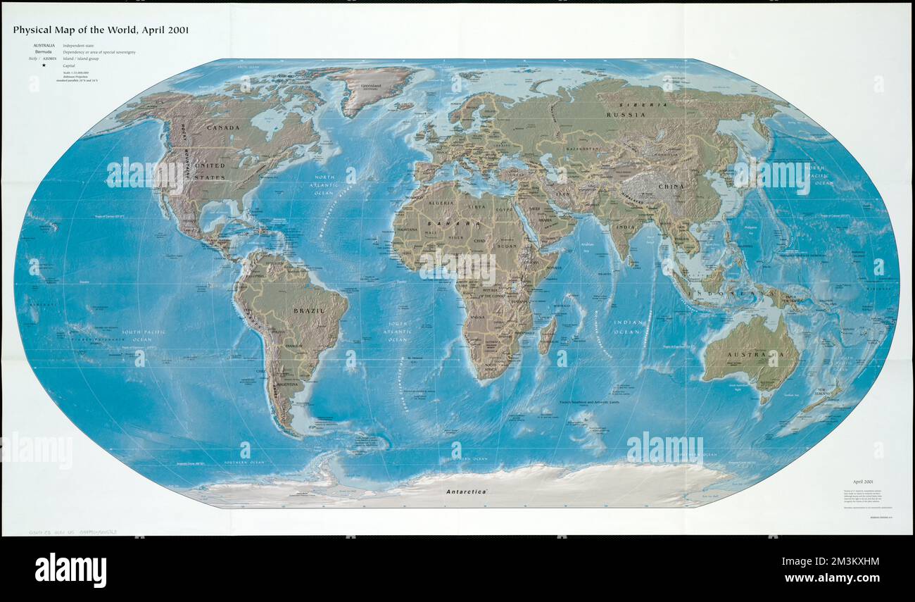 Physical map of the world, April 2001 , World maps, Physical Norman B ...