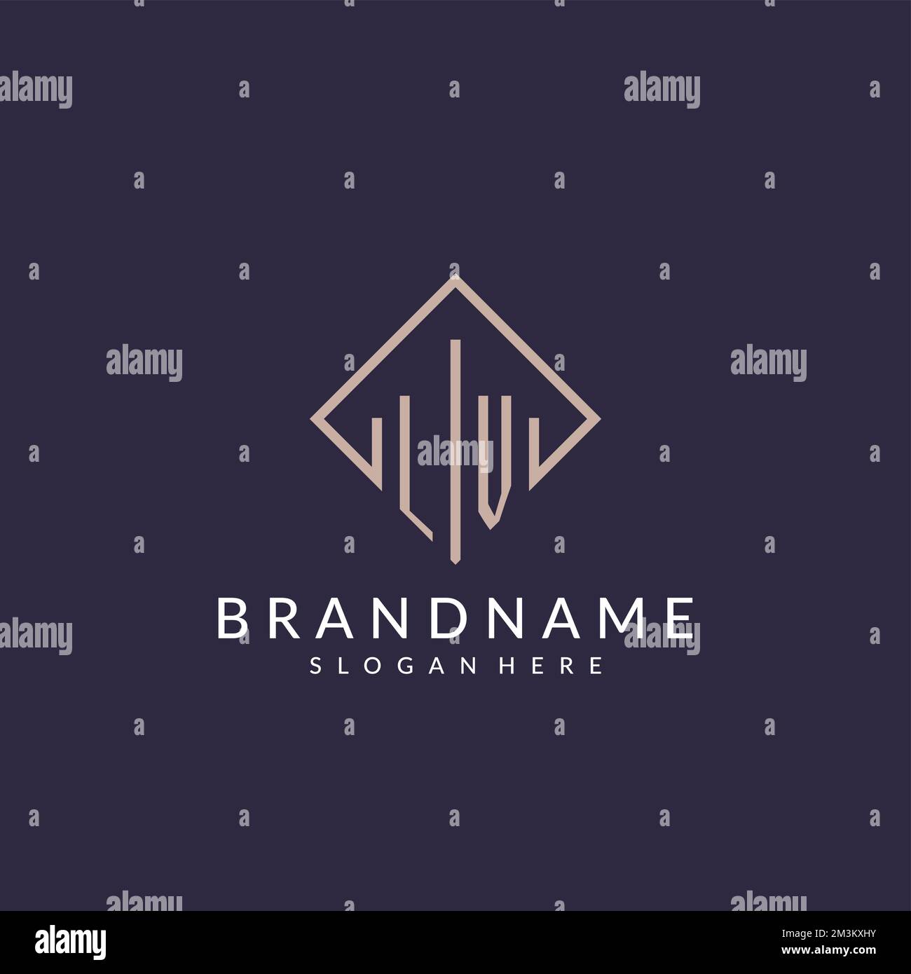 LV initial monogram logo with rectangle style design ideas Stock Vector ...