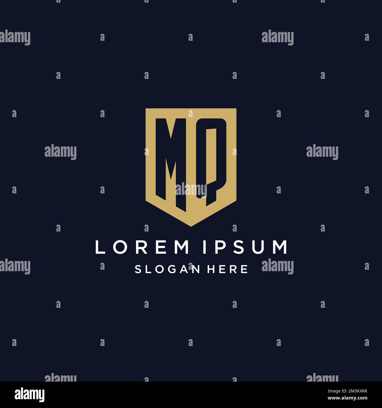 MQ monogram initials logo design with shield icon template Stock Vector Image & Art - Alamy