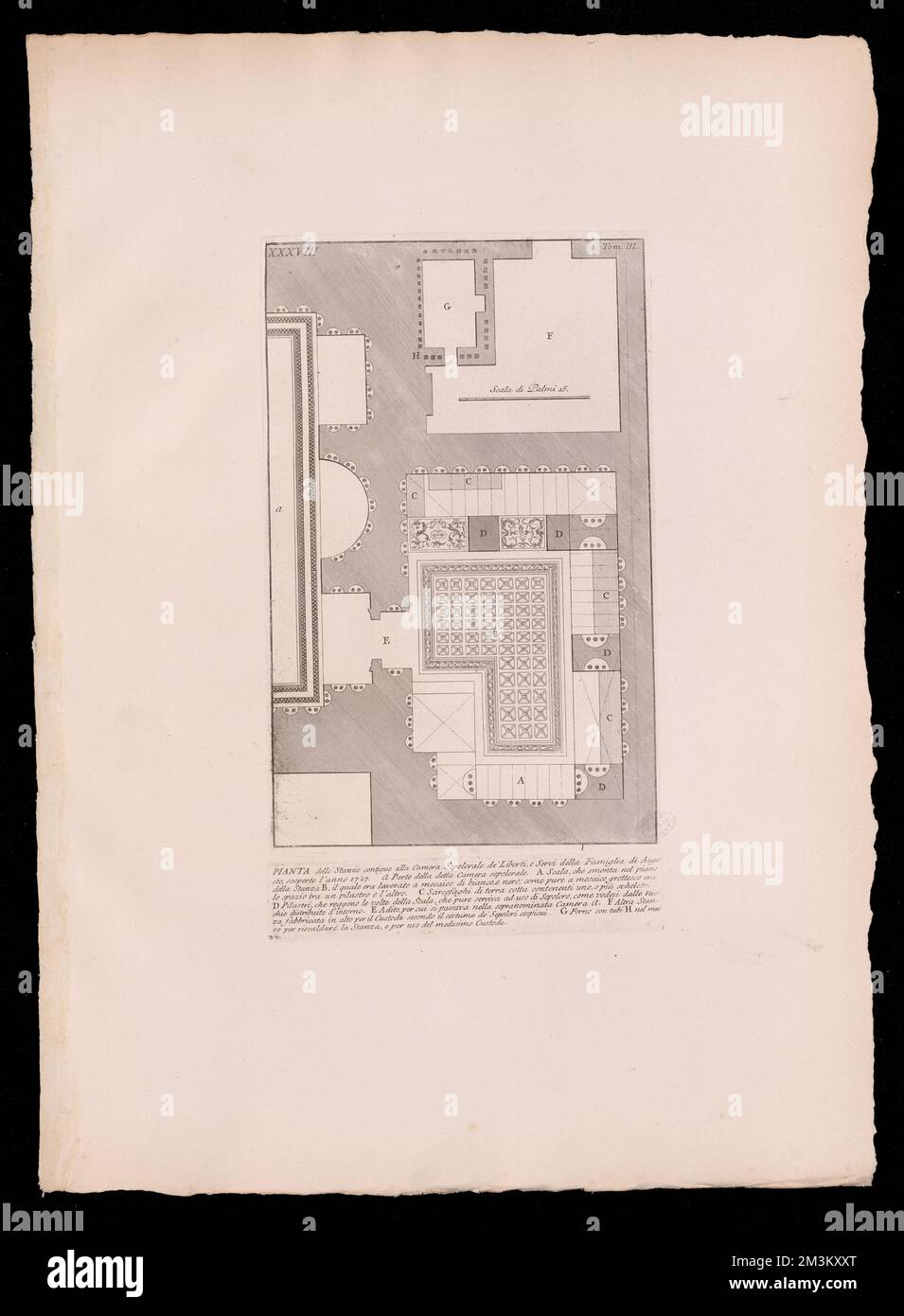 Pianta delle' stanze contigue alla camera sepolcrale de' liberti, e ...