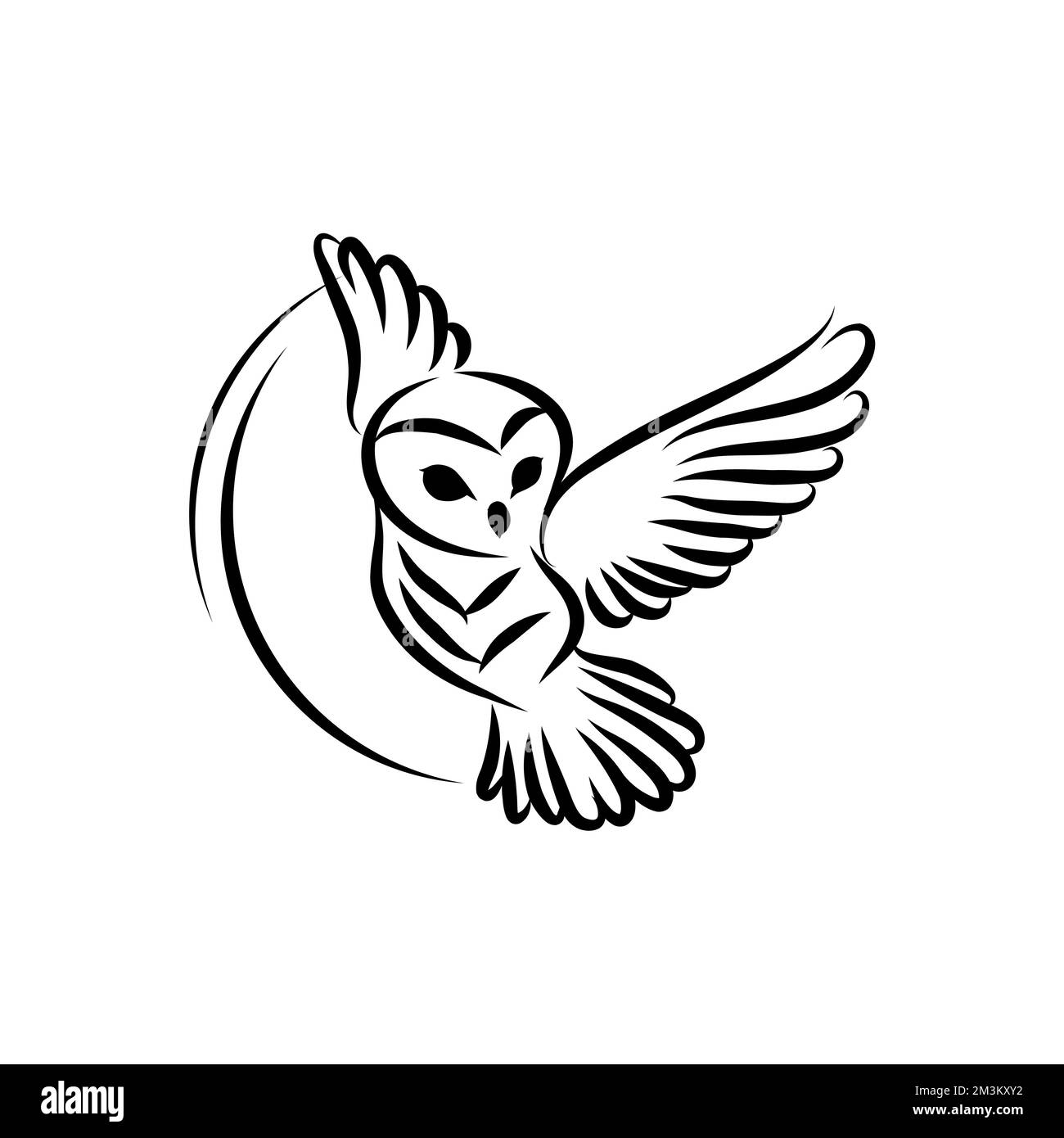 Simple Owl Outline Black And White