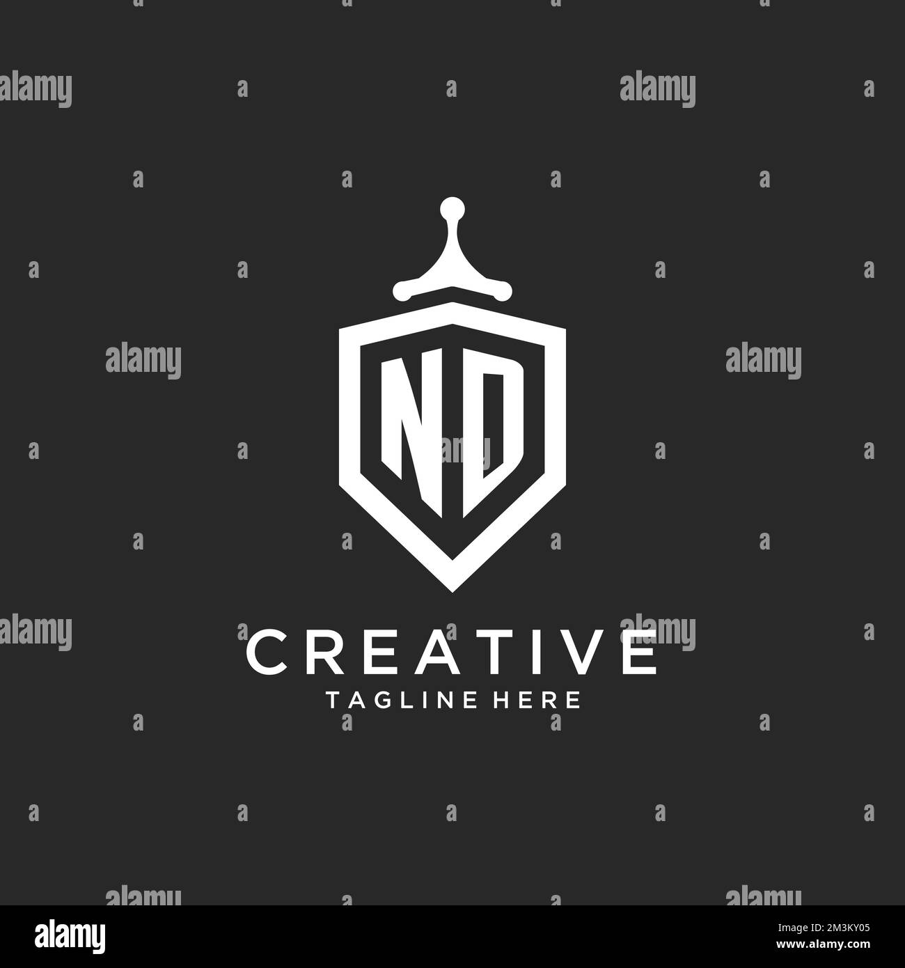 ND monogram logo initial with shield guard shape design ideas Stock ...