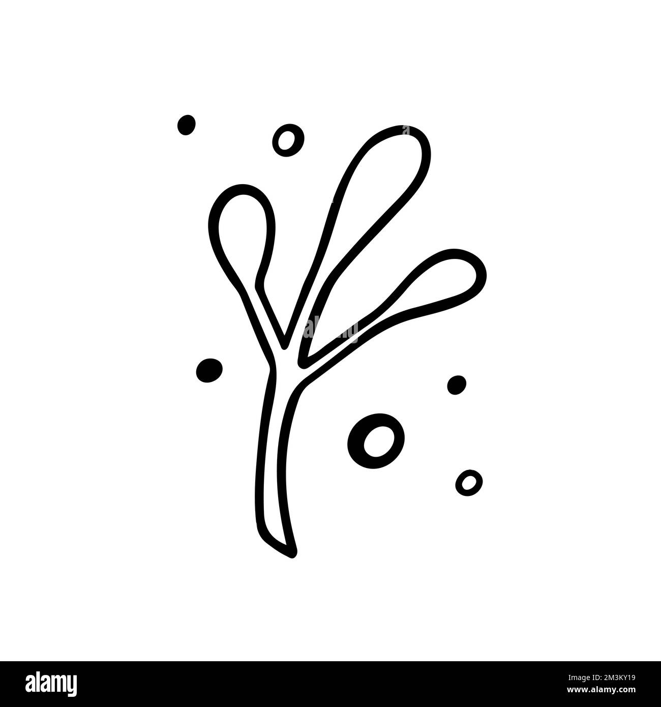 Hand drawn tree branch, twig, autumn element. Vector illustration in ...