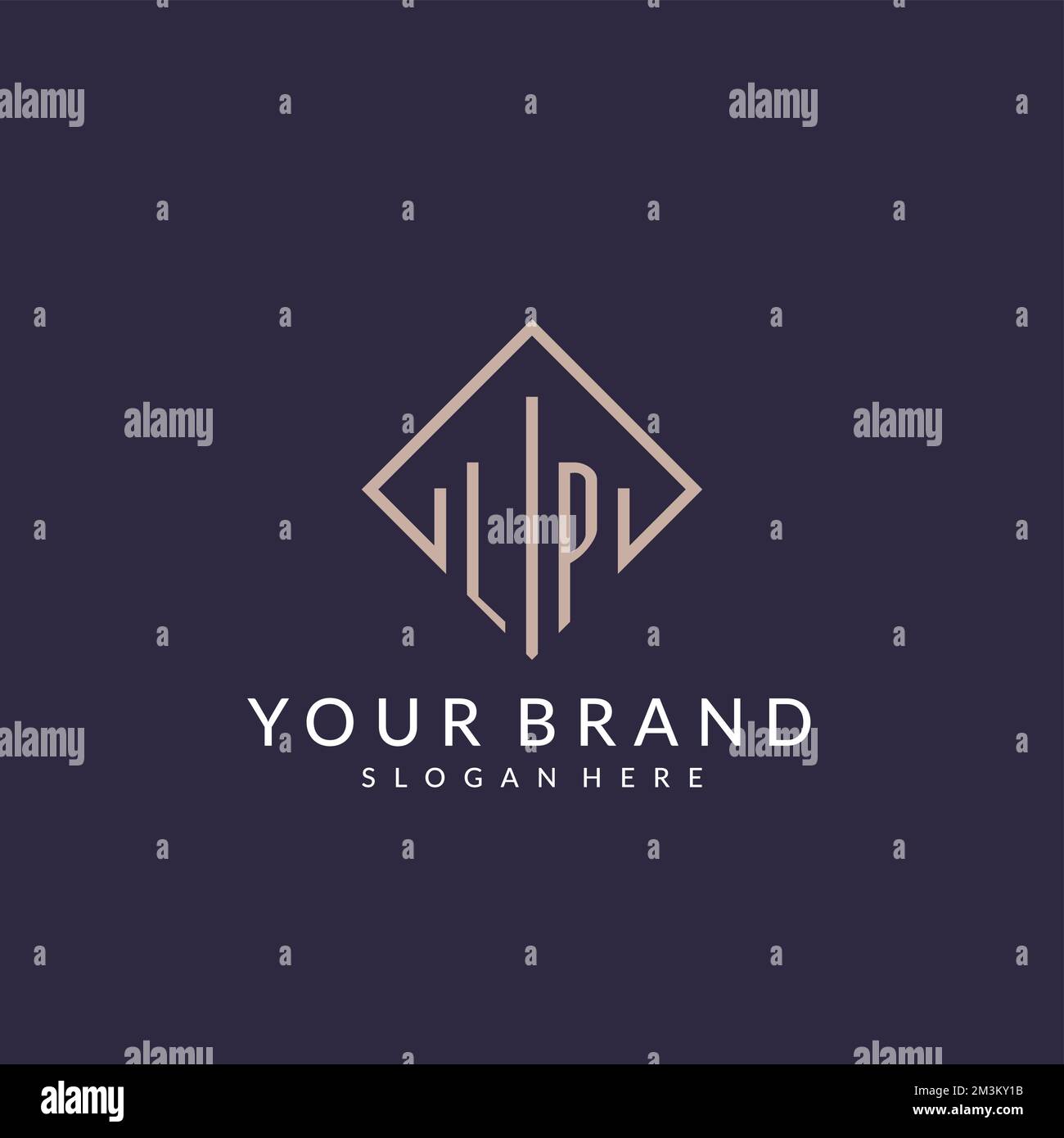 LP initial monogram logo with rectangle style design ideas Stock Vector ...