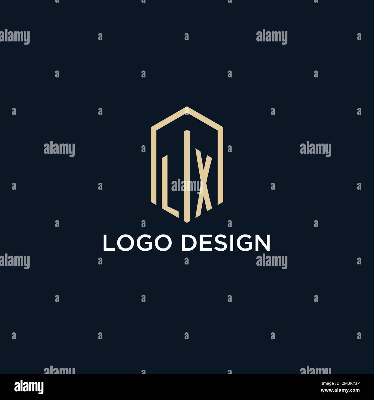 LX initial monogram logo with hexagonal shape style, real estate logo design ideas inspiration ...