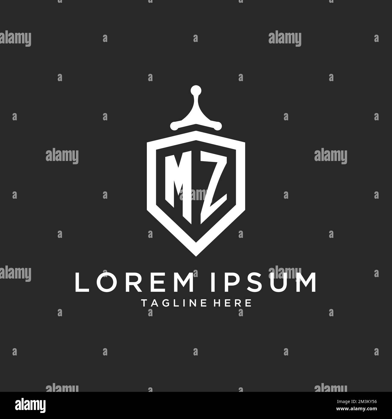 MZ monogram logo initial with shield guard shape design ideas Stock Vector Image & Art - Alamy