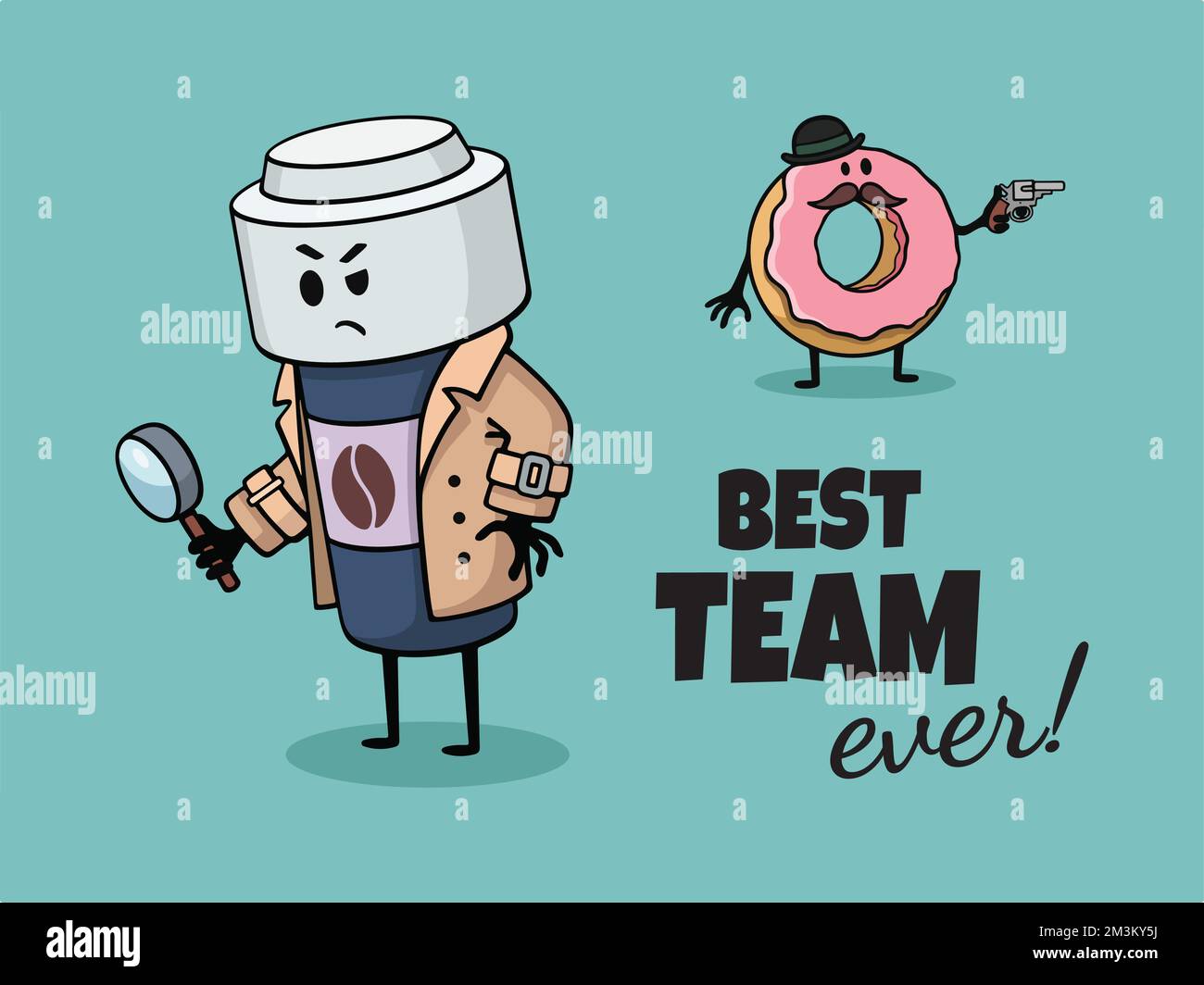 Funny cartoon doodle vector food illustration, banner, icons, postcard ...