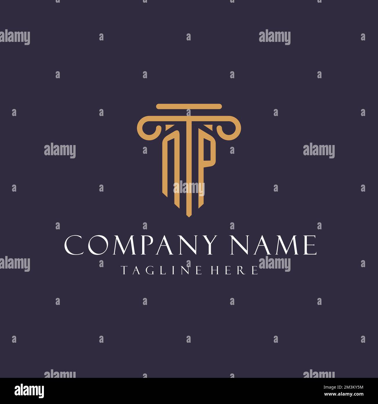 NP monogram initials design for law firm, lawyer, law office with ...