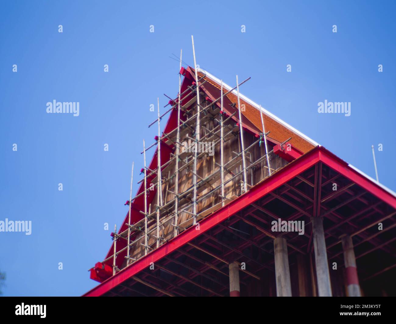 Church under construction in thailand temple Stock Photo - Alamy