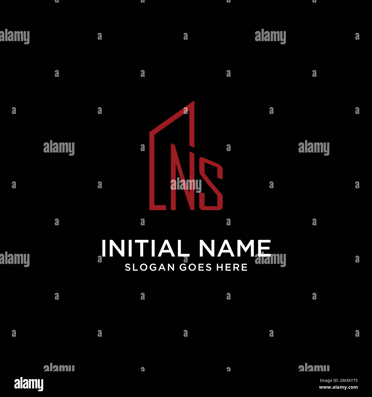 NS initial monogram with building logo design ideas Stock Vector Image ...