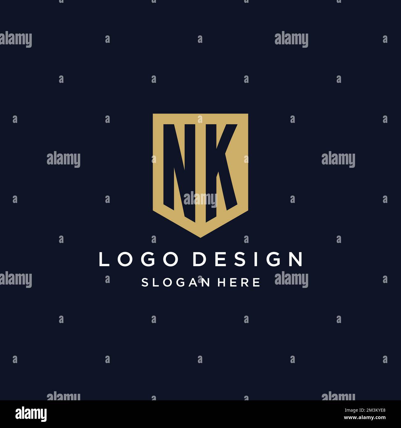 NK monogram initials logo design with shield icon template Stock Vector Image & Art - Alamy