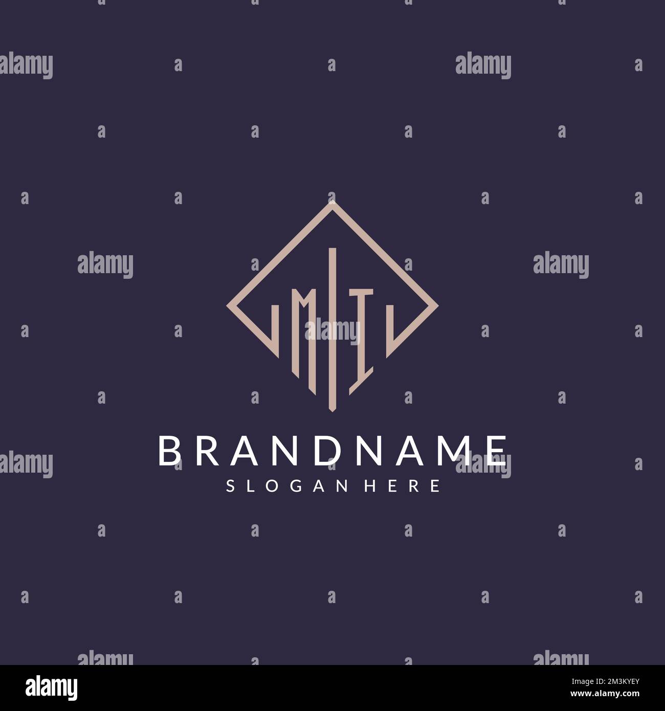 MI initial monogram logo with rectangle style design ideas Stock Vector ...