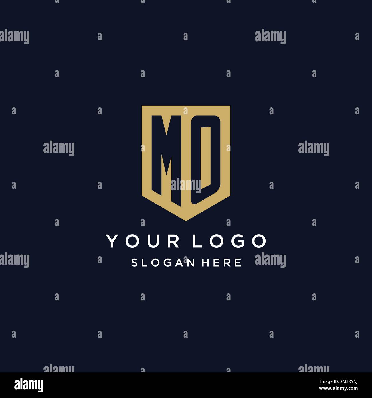 MO monogram initials logo design with shield icon template Stock Vector ...