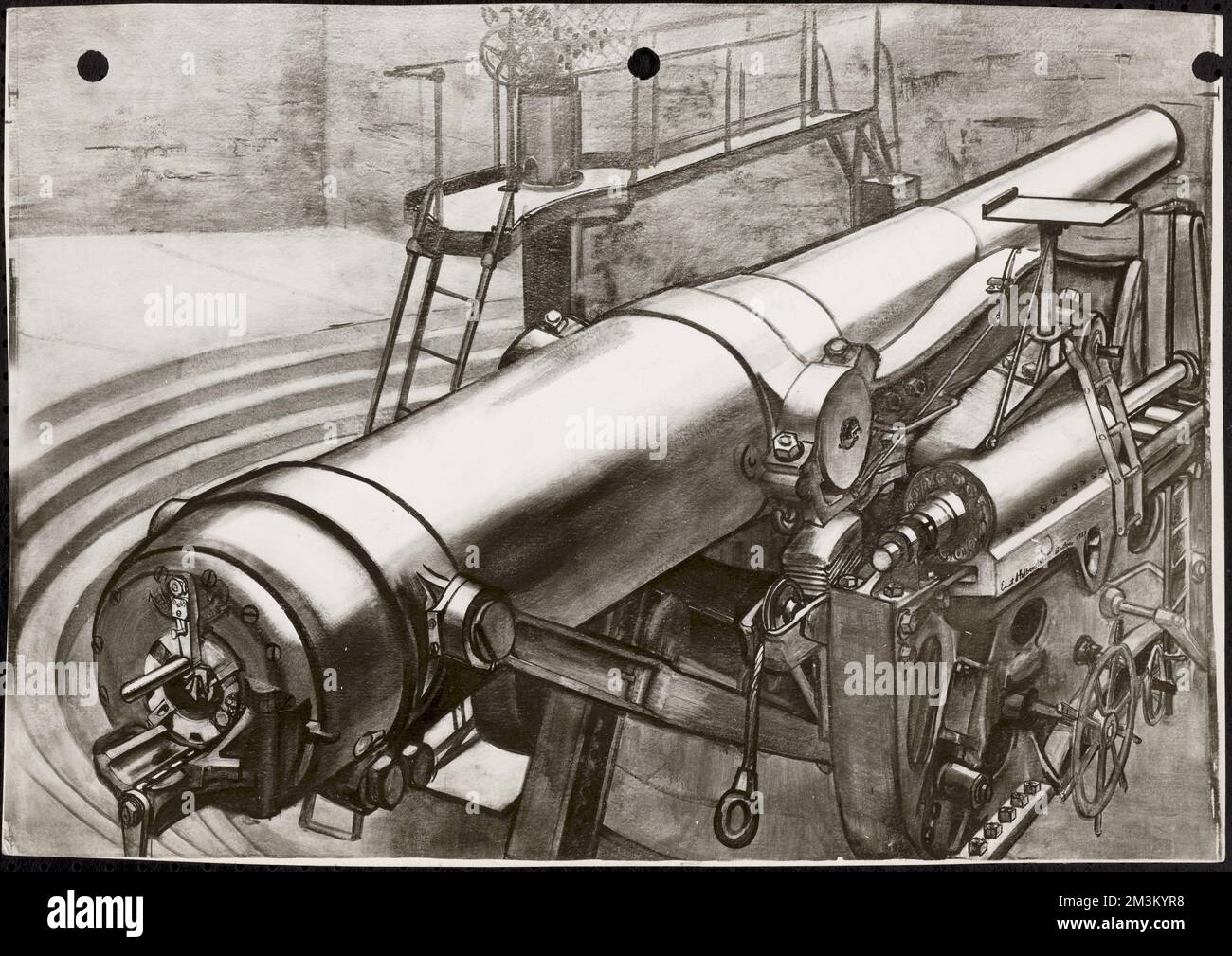 Picture of 12' disappearing gun to be placed in a fixed position on the ...