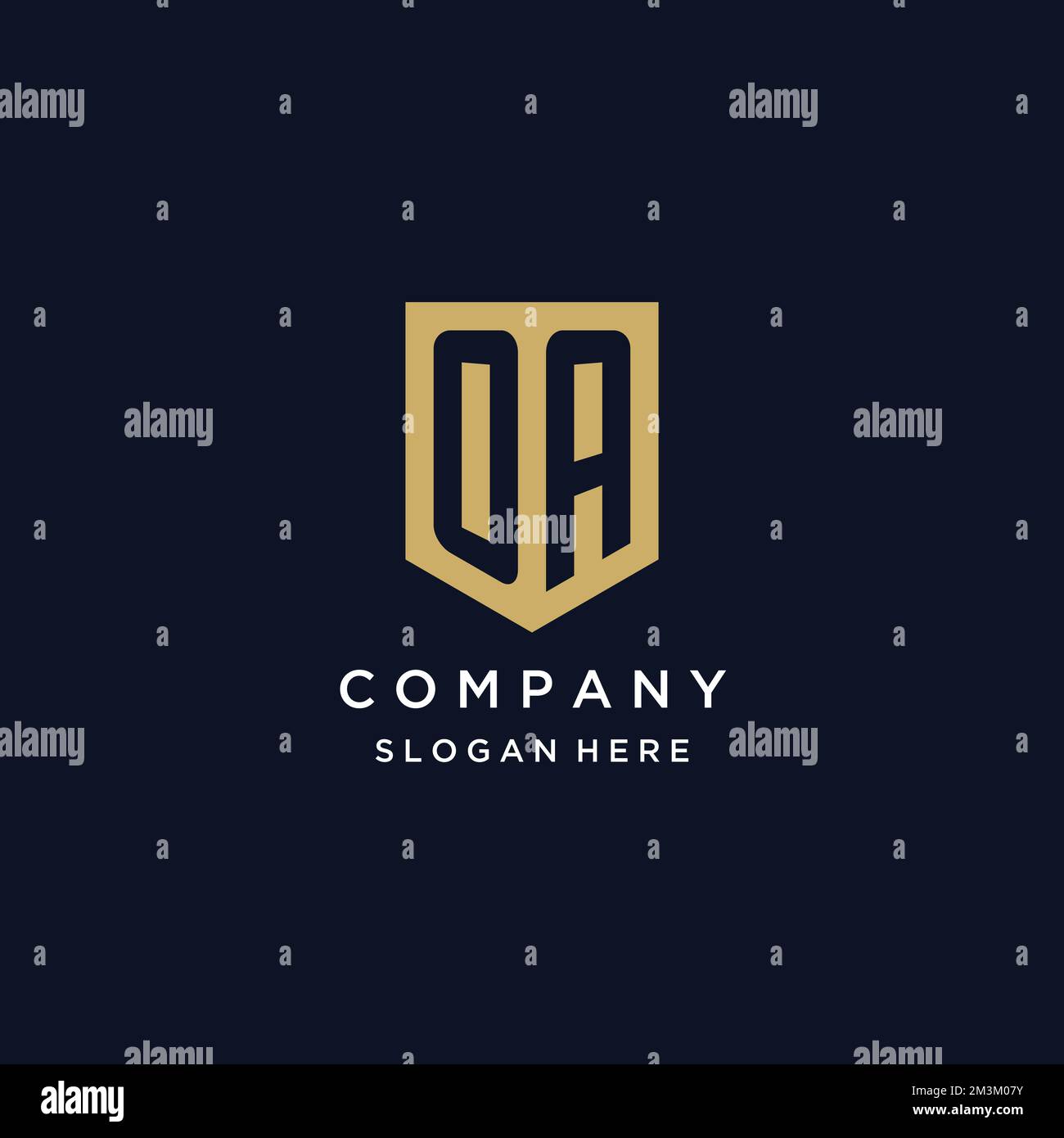 OA monogram initials logo design with shield icon template Stock Vector ...