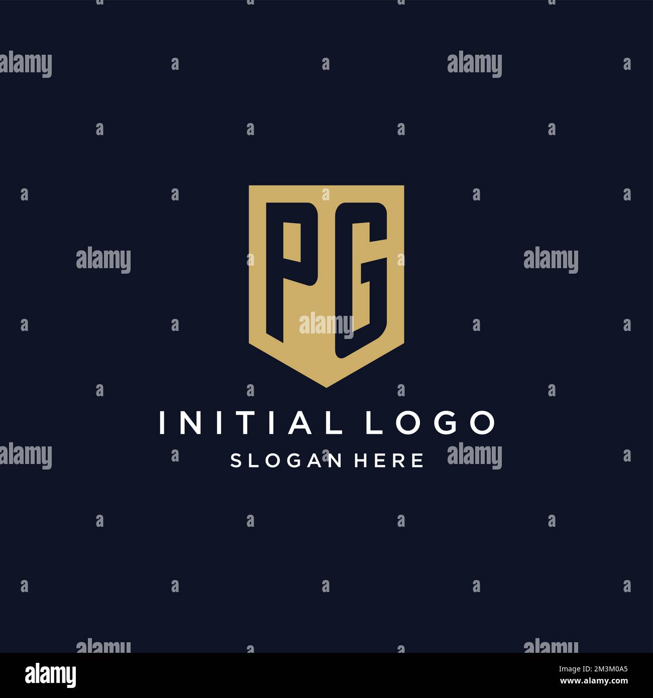 PG monogram initials logo design with shield icon template Stock Vector ...