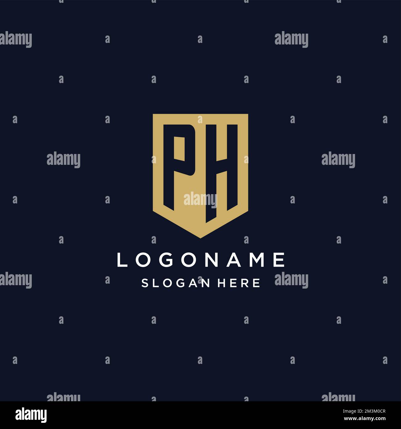 PH monogram initials logo design with shield icon template Stock Vector Image & Art - Alamy