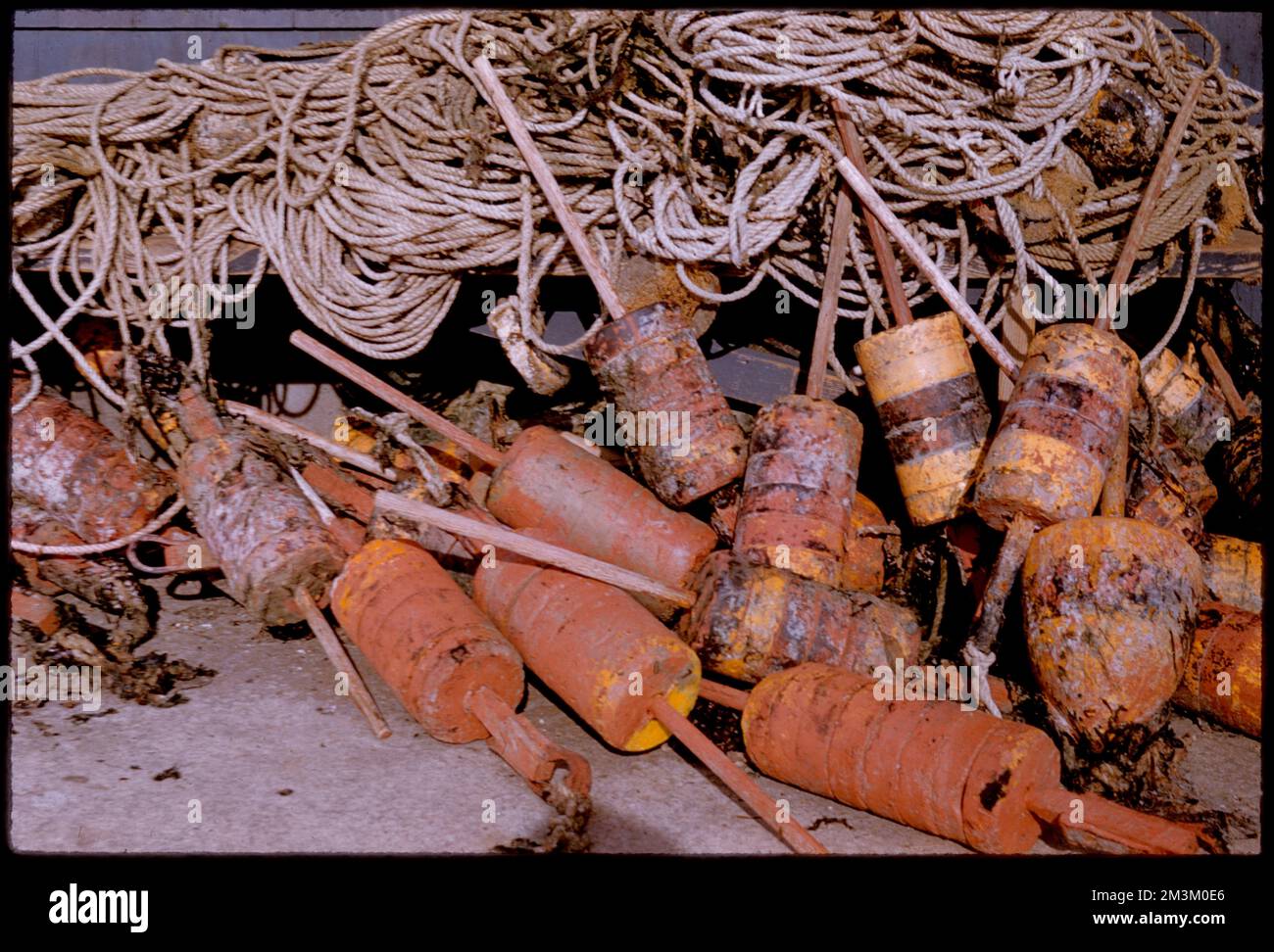 Pile of ropes and buoys , Ropes, Buoys. Edmund L. Mitchell Collection ...