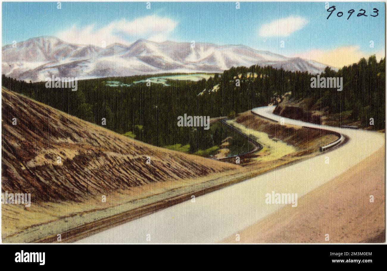 Pikes Peak, alt. 14,110 feet. From Ute Pass Highway (U.S. 24) above ...