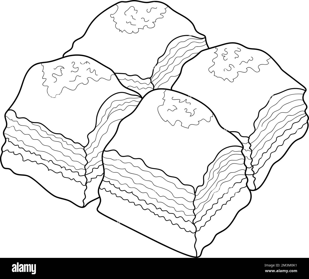 Baklava is a layered pastry dessert. Bulgarian traditional food. Vector ...