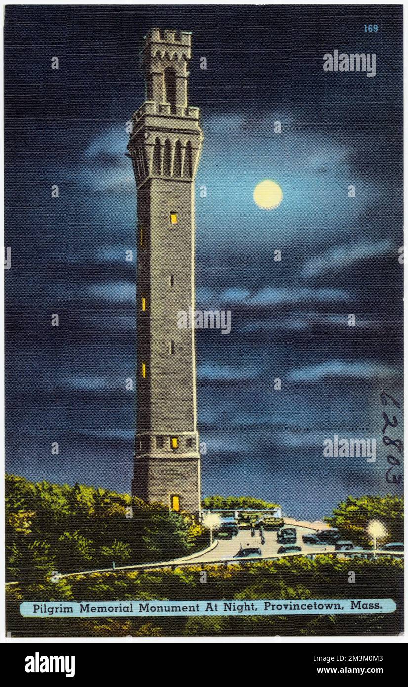 Pilgrim Memorial Monument at night, Provincetown, Mass. , Monuments ...