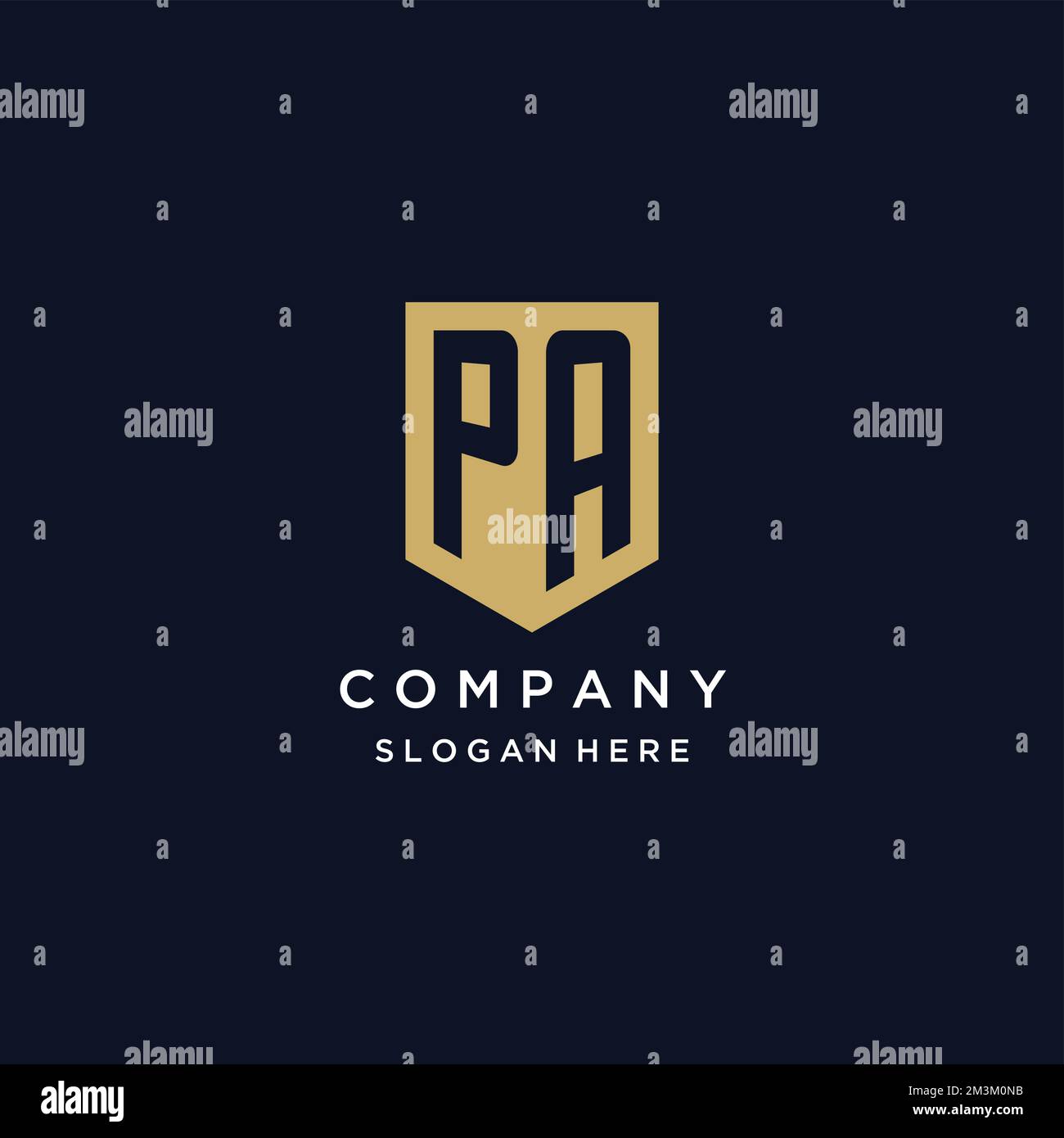PA monogram initials logo design with shield icon template Stock Vector ...