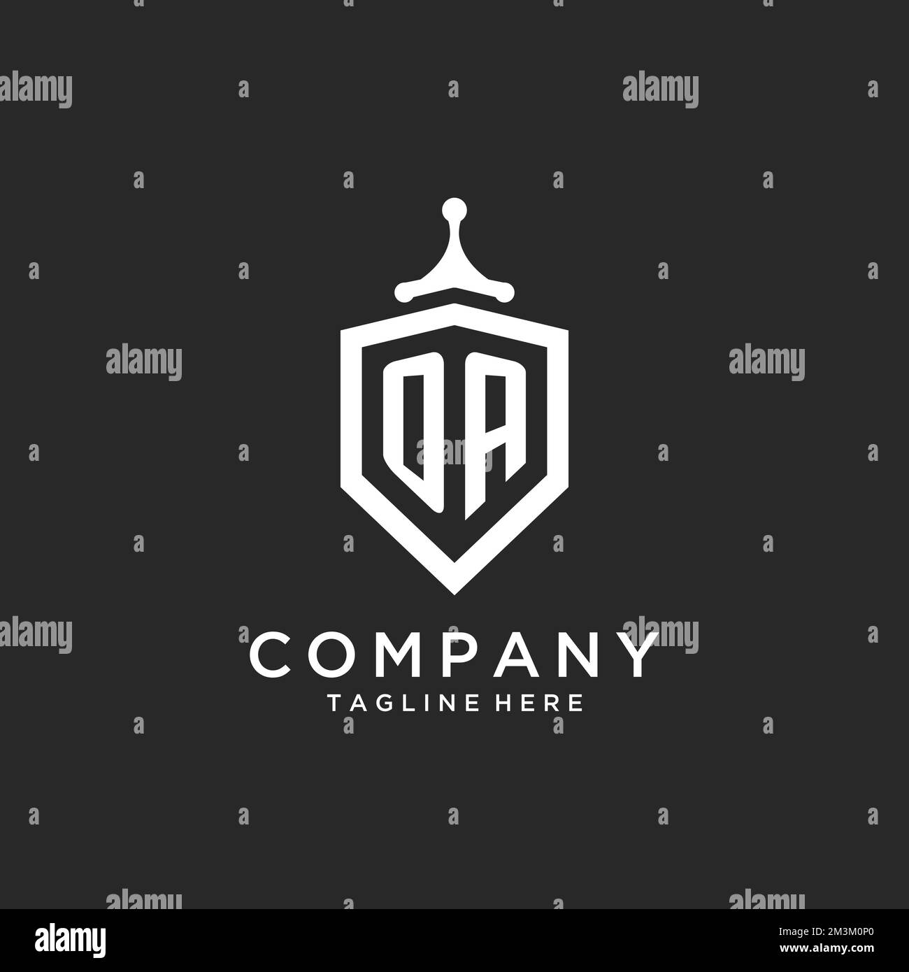 OA monogram logo initial with shield guard shape design ideas Stock ...