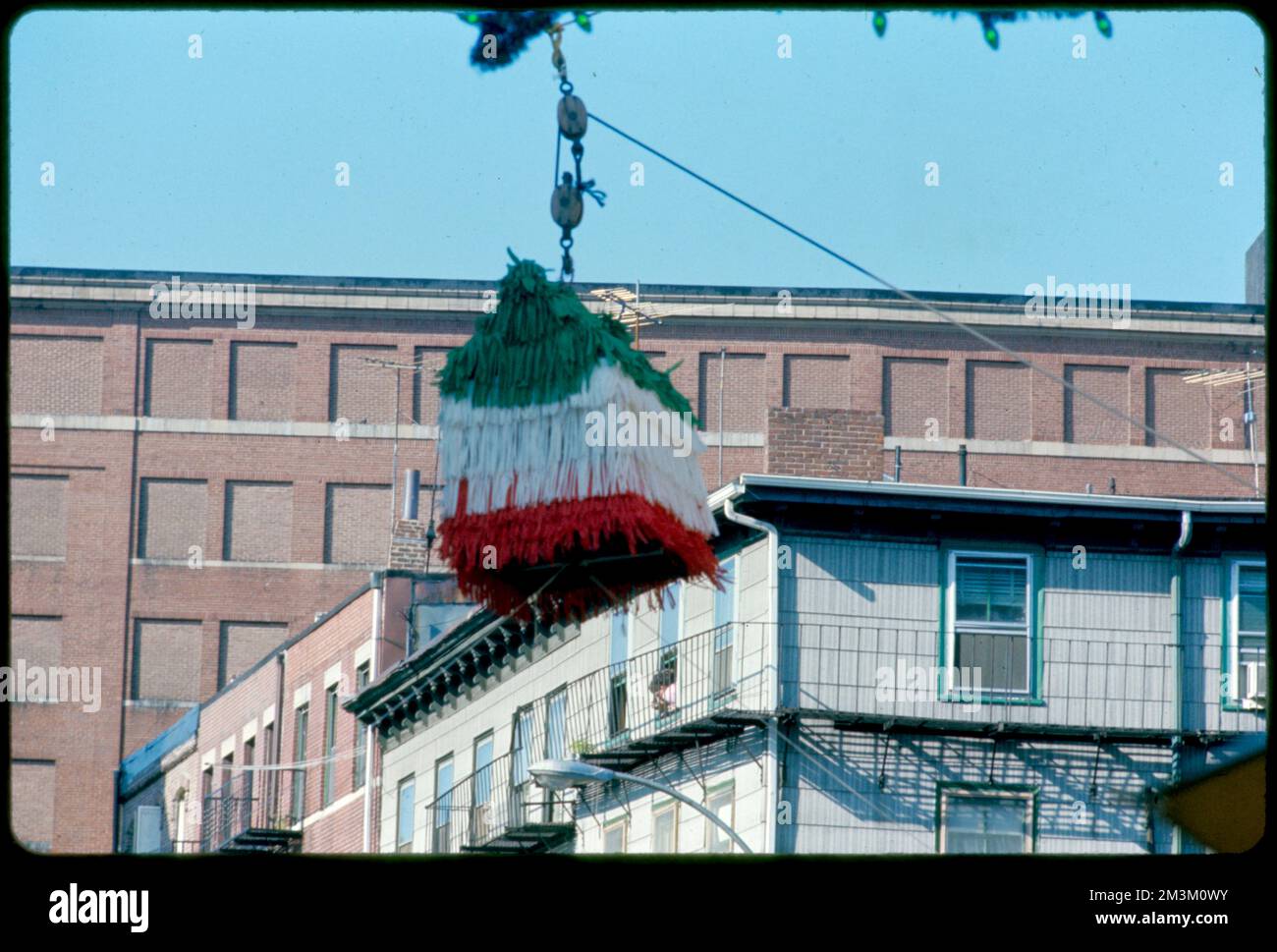Piñata-like object hanging from pulley , Pinatas. Edmund L. Mitchell ...