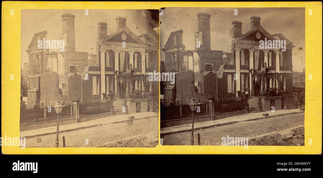 Pinckney house, destroyed in the great fire 1861 , Fires, Houses Stock ...
