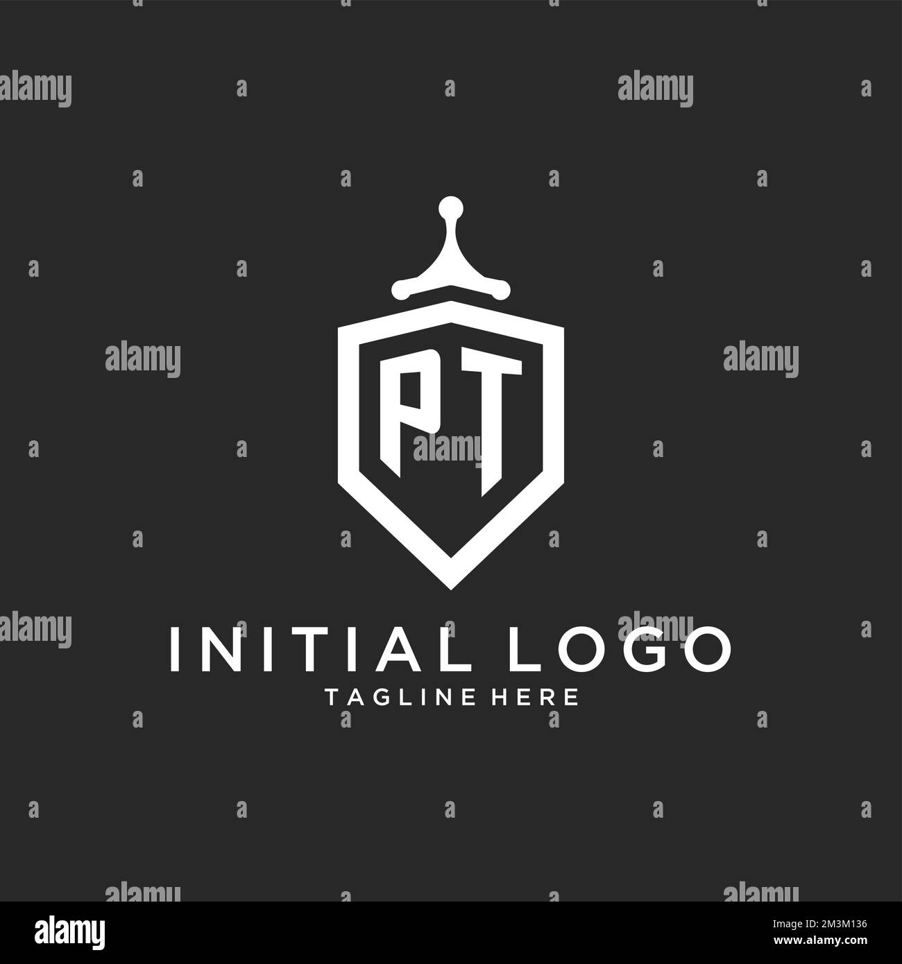 PT monogram logo initial with shield guard shape design ideas Stock Vector Image & Art - Alamy
