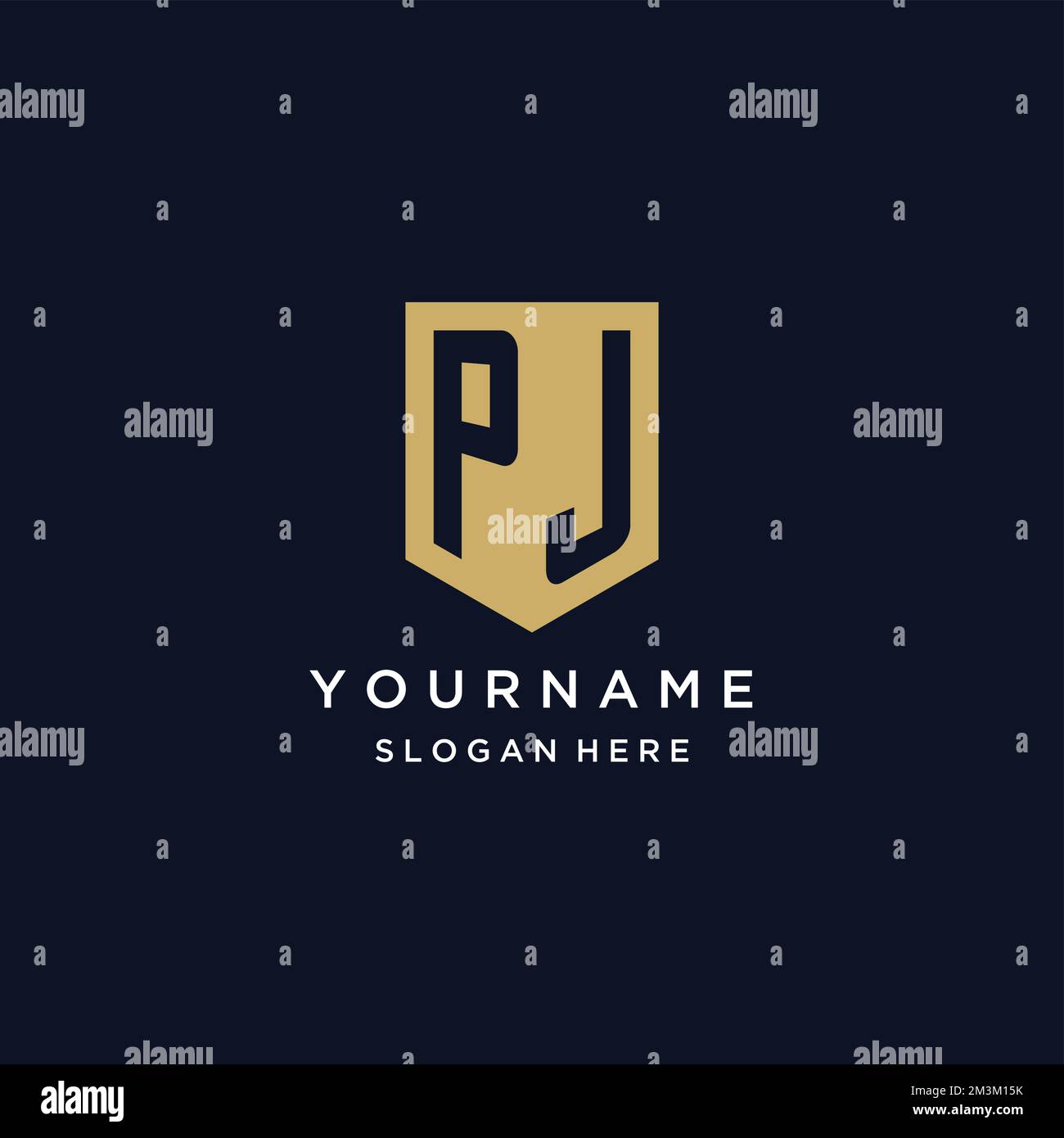 PJ monogram initials logo design with shield icon template Stock Vector Image & Art - Alamy