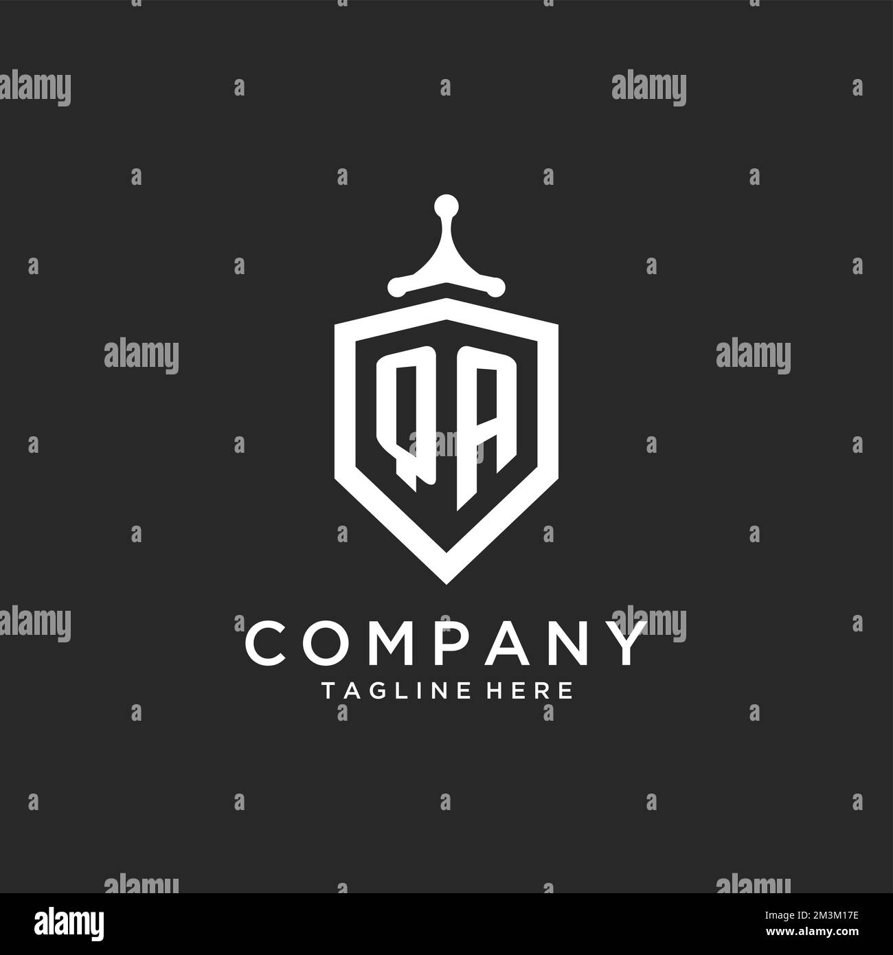QA monogram logo initial with shield guard shape design ideas Stock Vector Image & Art - Alamy