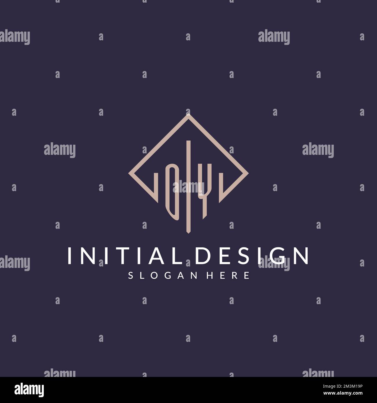 OY initial monogram logo with rectangle style design ideas Stock Vector ...