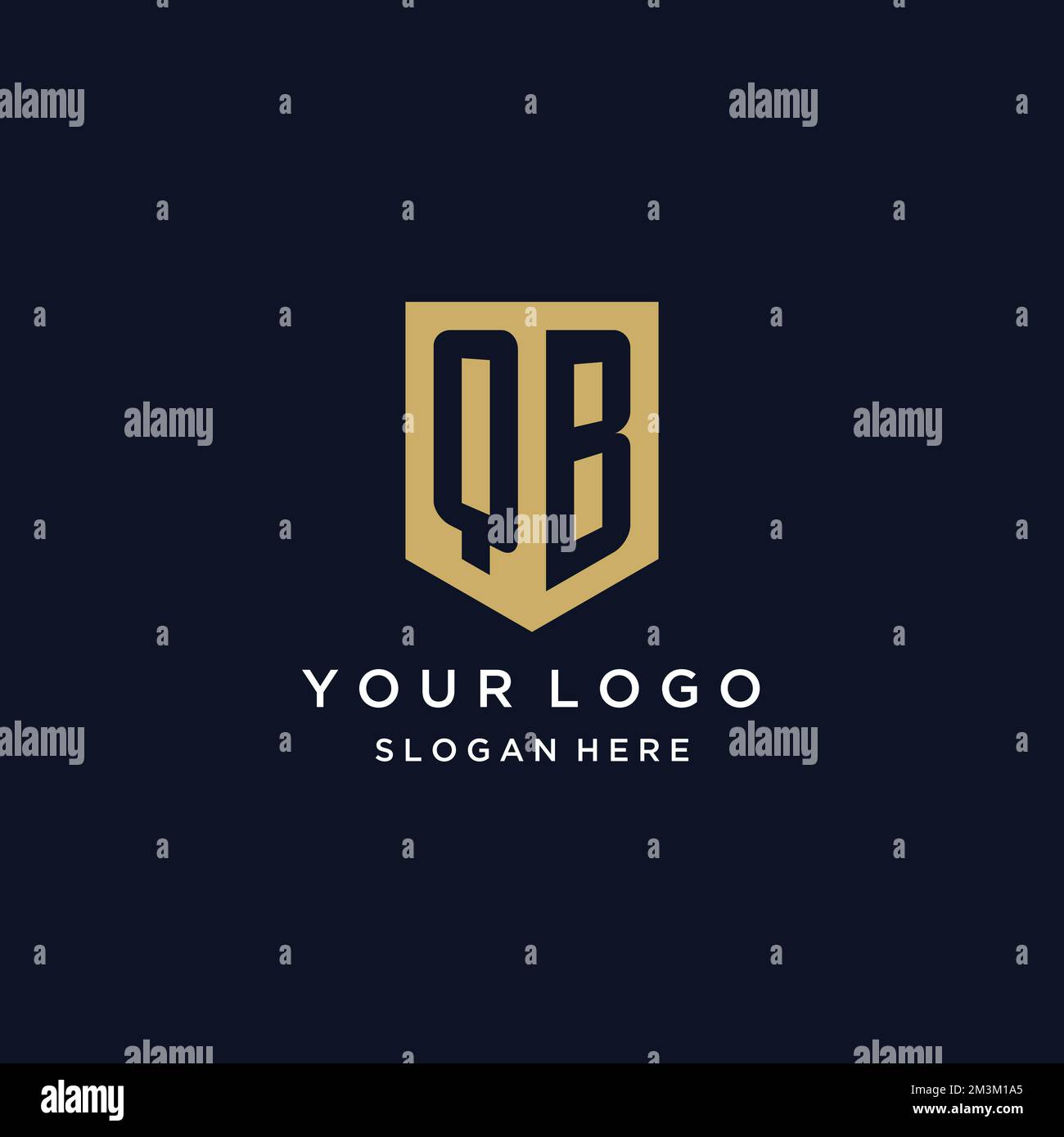 QB monogram initials logo design with shield icon template Stock Vector ...