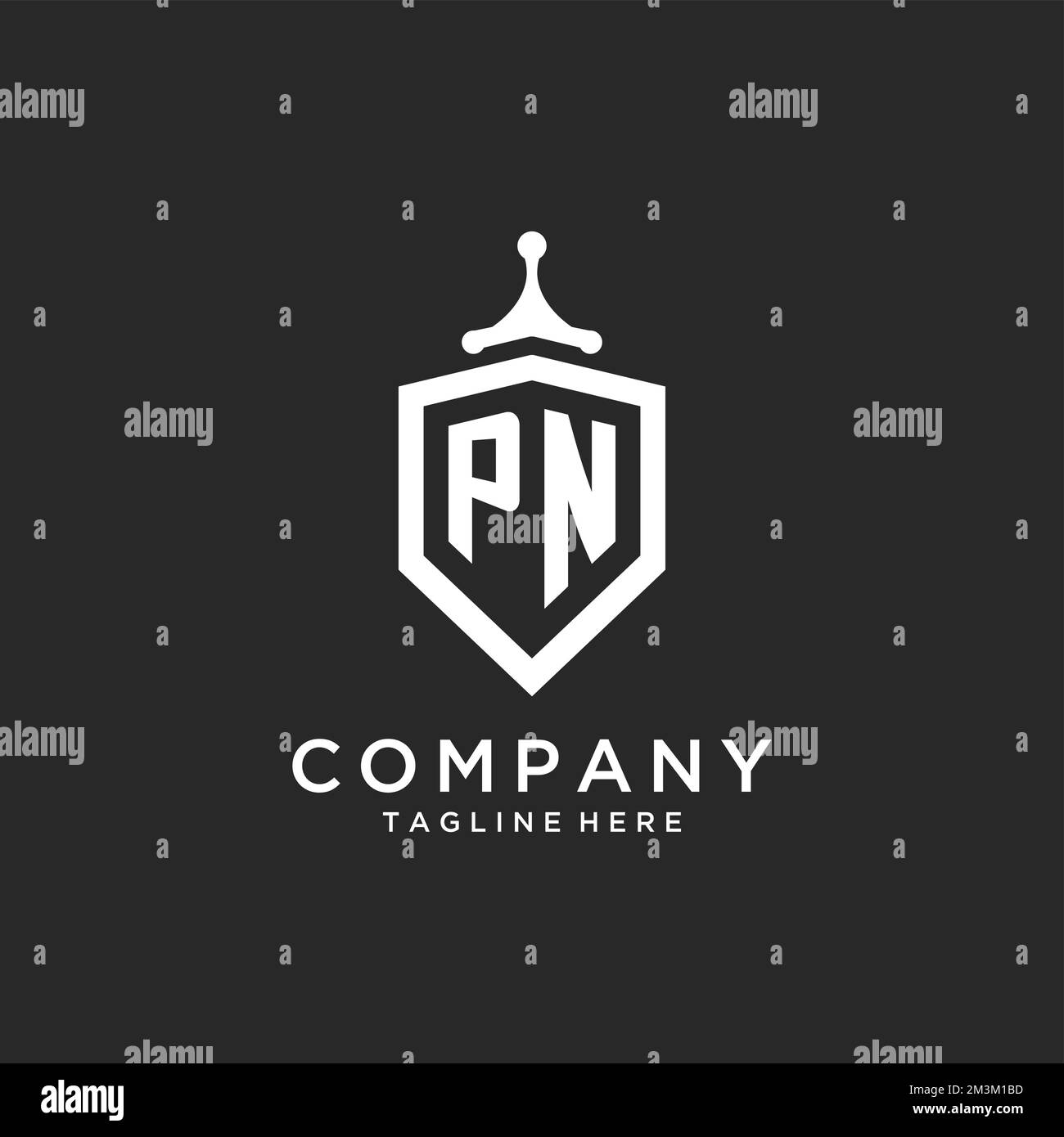PN monogram logo initial with shield guard shape design ideas Stock Vector Image & Art - Alamy