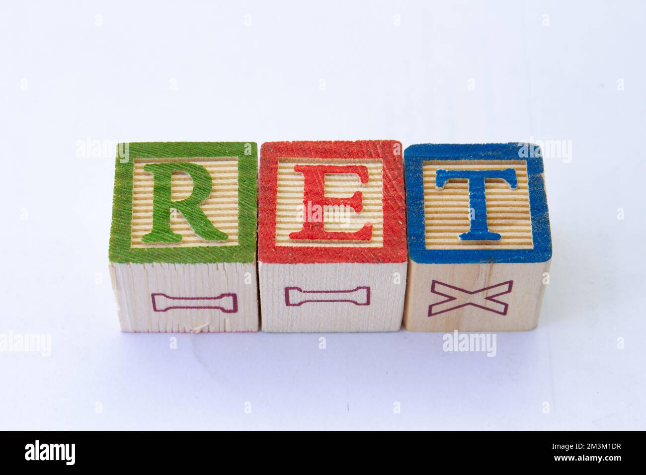The term RET visually displayed on a clear background with copy space ...