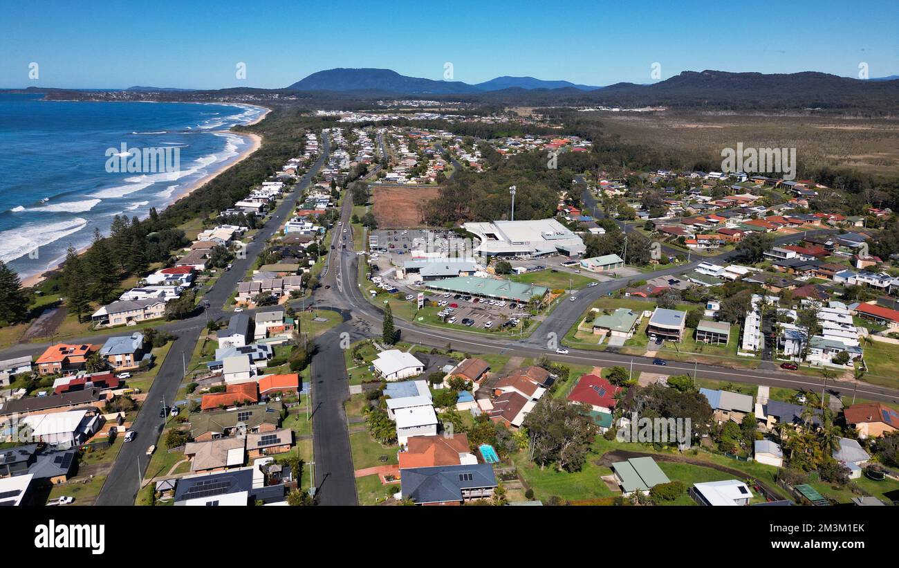 An aerial view of cityscape New South Wales surrounded by buildings and ...