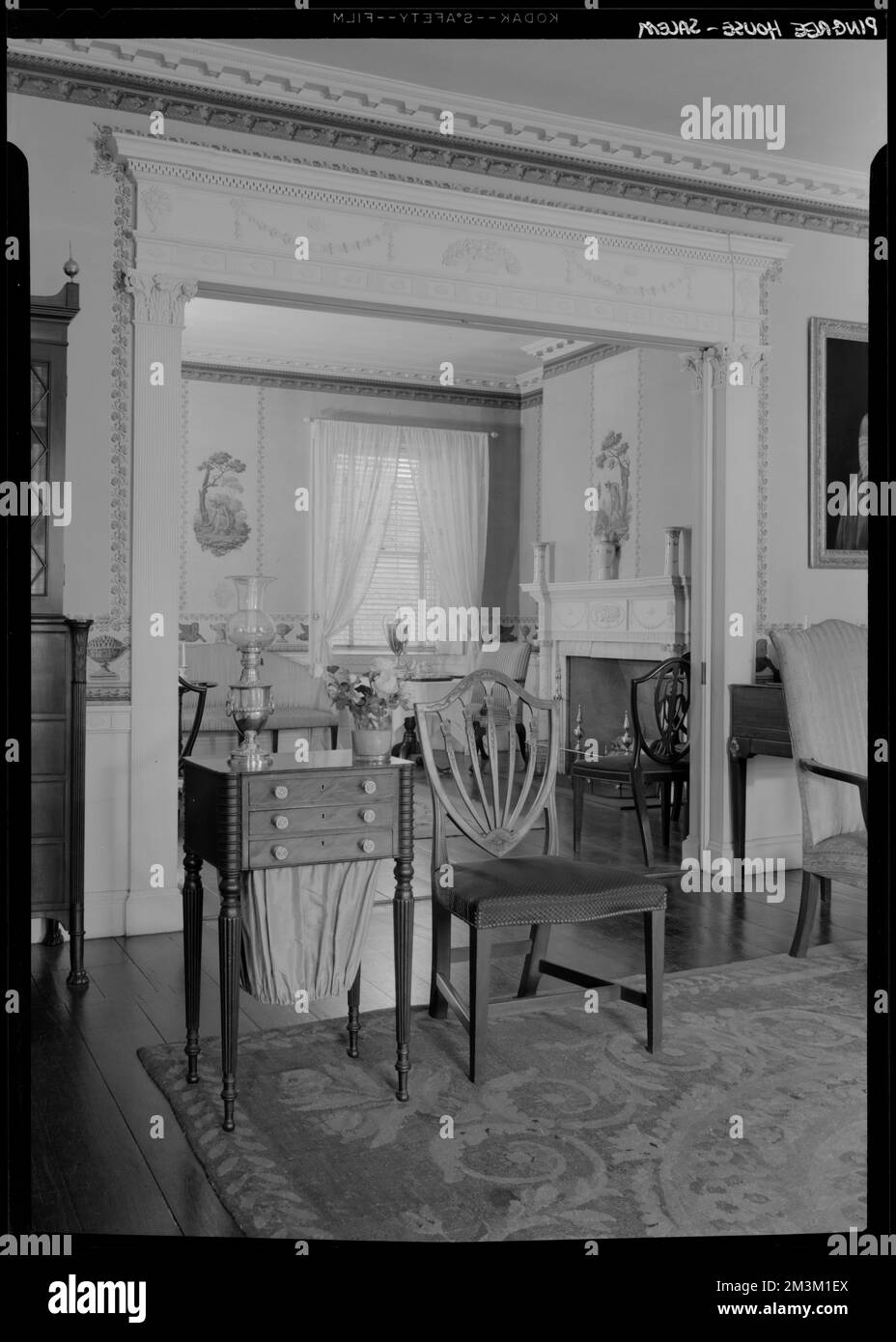 Pingree House, Salem: interior, front parlor - looking into rear parlor ...