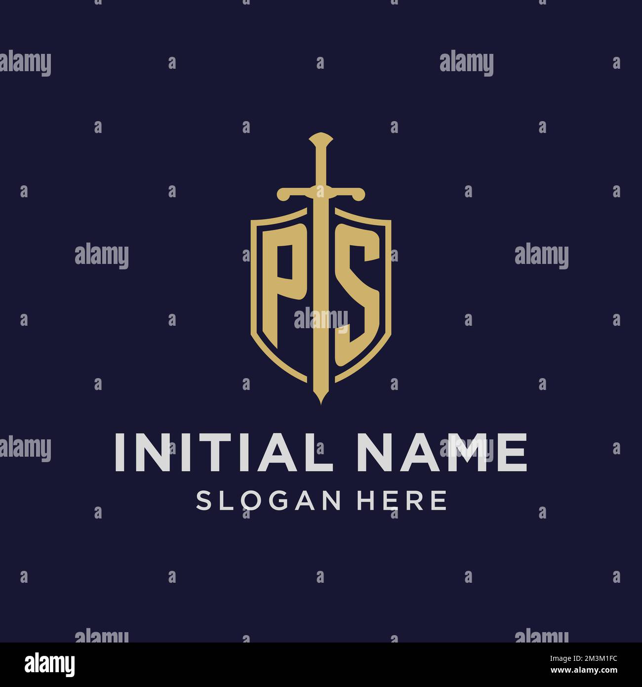 PS logo initial monogram with shield and sword design ideas Stock Vector Image & Art - Alamy