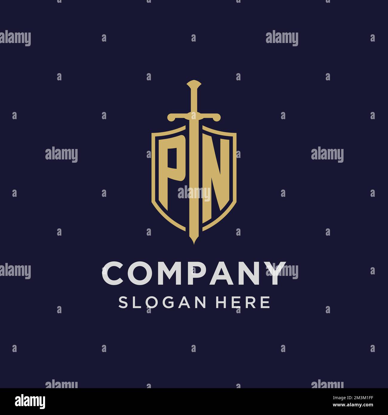 PN logo initial monogram with shield and sword design ideas Stock Vector Image & Art - Alamy