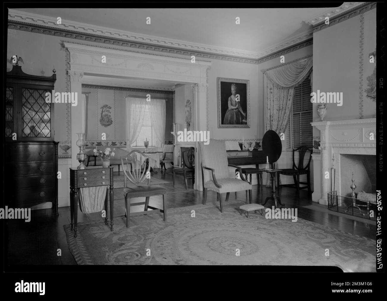 Pingree House, Salem: interior, front parlor - looking into rear parlor ...