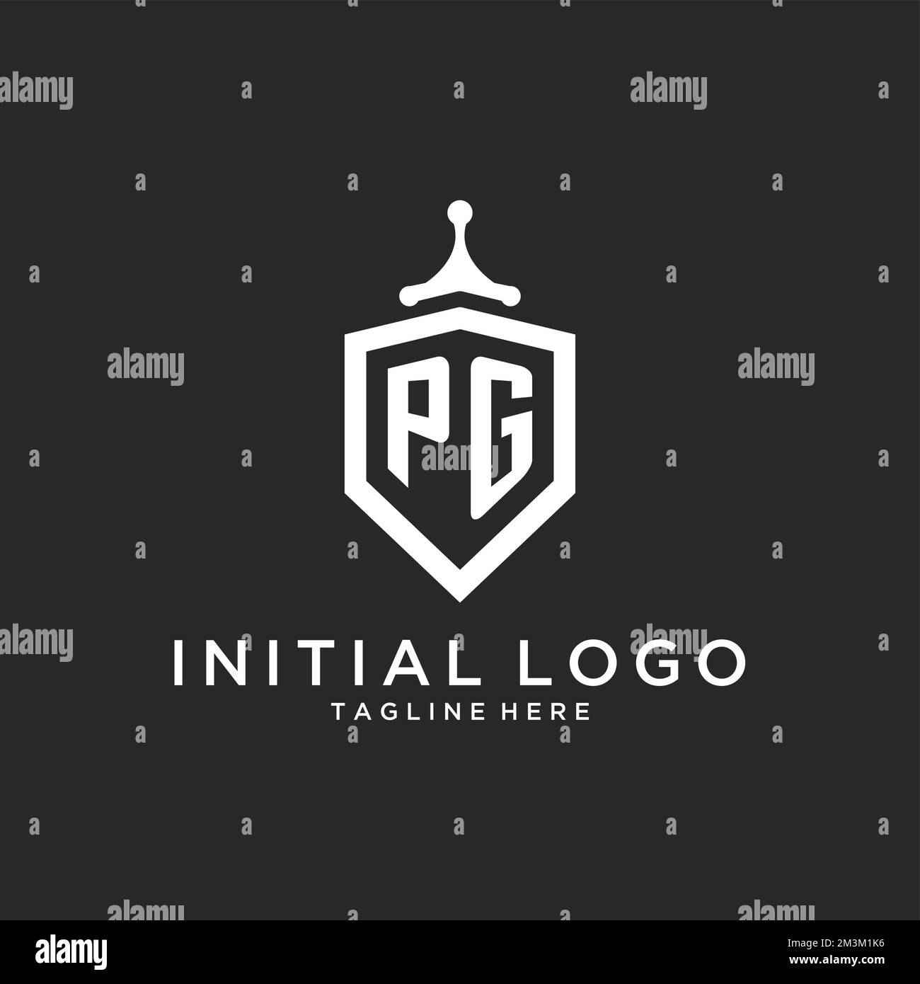 PG monogram logo initial with shield guard shape design ideas Stock Vector Image & Art - Alamy