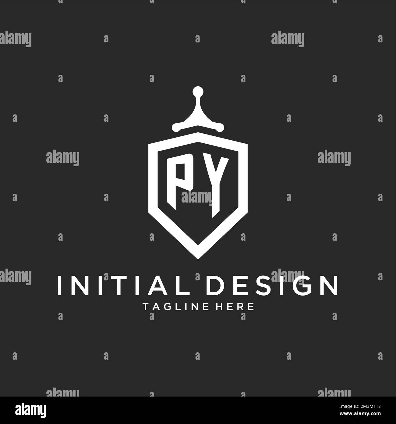 PY monogram logo initial with shield guard shape design ideas Stock Vector Image & Art - Alamy